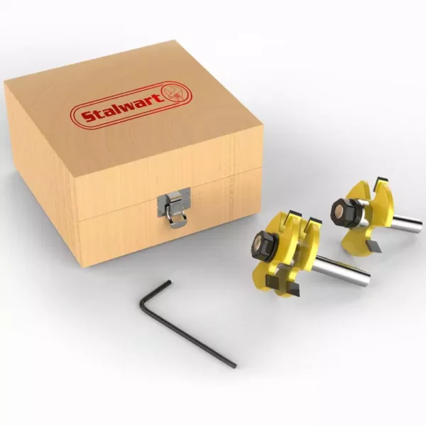 Stalwart Tungsten Tongue and Groove Bit Set with Wood Storage Box (2 ...